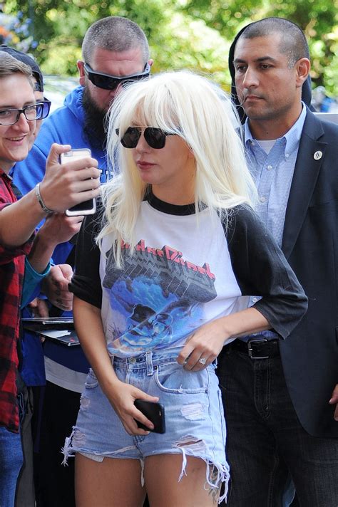 Lady Gaga In Ripped Jeans Shorts Out In New York City October 2015