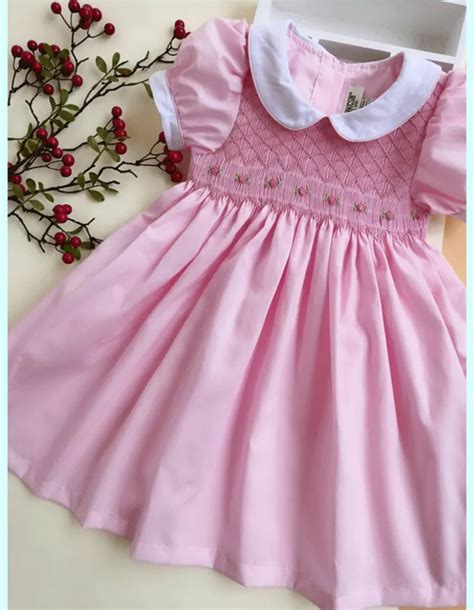 Smocking летнее платье для девочек Детские хлопковые праздничные платья принцессы с цветочной