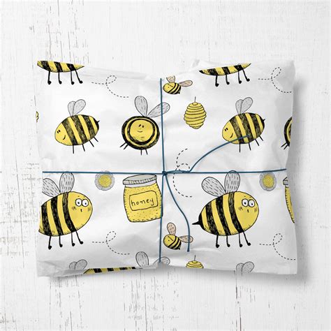 Wrapping Paper Roll Honey Bee Wrapping Paper T Wrap Honey Etsy