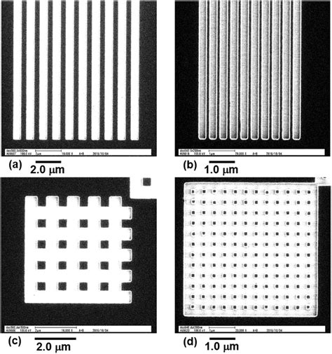 Plan View Sem Micrographs Of Line And Space And Square Patterns For Download Scientific Diagram