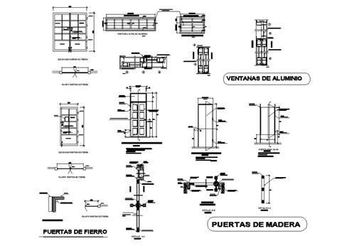 Doors And Windows Elevations And Installation Auto Cad Drawing Details Dwg File