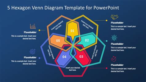 Hexagon Venn Diagram PowerPoint Template SlideModel