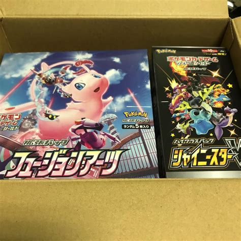 38％割引ブラック系配送員設置 ポケモンカード シャイニースターv 5box フュージョンアーツ1box ポケモンカードゲーム トレーディング