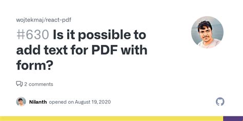 Is It Possible To Add Text For Pdf With Form Issue Wojtekmaj React Pdf Github