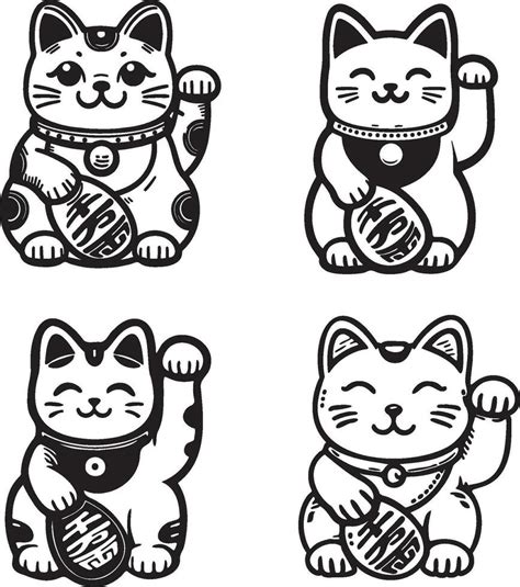 Japanese Waving Cat Illustration 35143474 Vector Art At Vecteezy