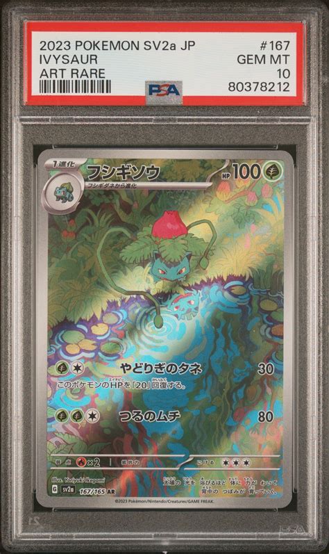 Japanese Sv2a Pokemon 151 167 Ivysaur Art Rare 2023 Pokemon Card Psa
