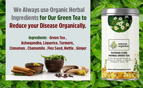 Natures Organica Thyroid Cure Herbal Green Tea Ayurvedic Tea For