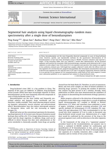 Segmental Hair Analysis Using Liquid Chromatography Tandem Mass Pdf