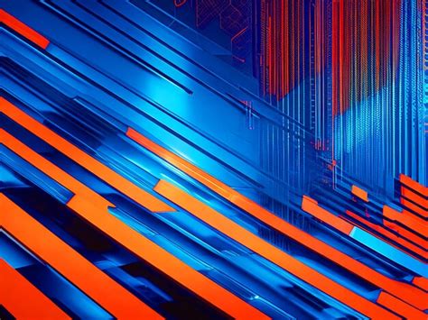 Premium Photo Digital Data Backgroud Blue And Bright Orange Hd Image
