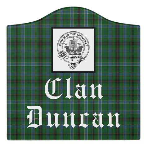 Scottish Clan Duncan Crest Badge And Tartan Door Sign