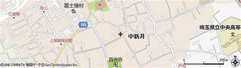 埼玉県上尾市中新井の地図 住所一覧検索｜地図マピオン