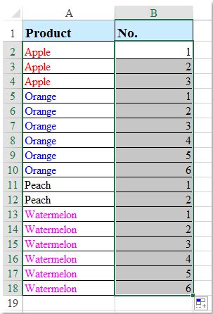 How To Increment Numbers When Value Changes In Another Column
