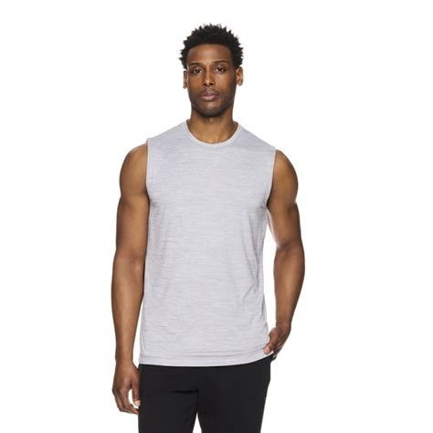Gaiam Mens Muscle Tank Top S Xl Soft Jersey Polyester Spandex Crewneck