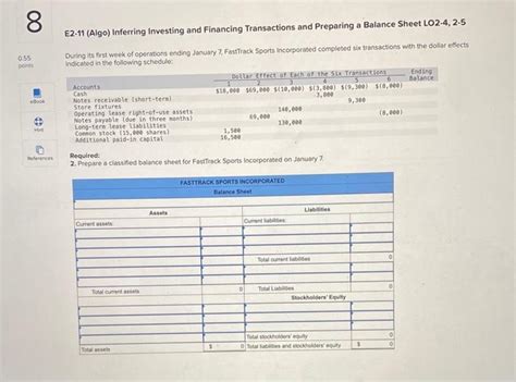 Solved E2 11 Algo Inferring Investing And Financing Chegg