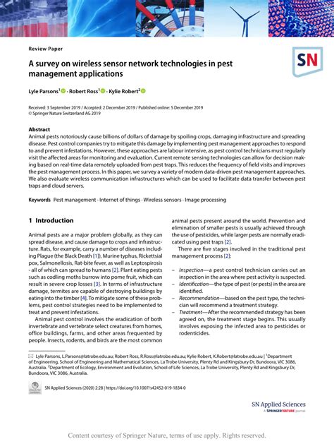 A Survey On Wireless Sensor Network Technologies In Pest Management Applications Request Pdf