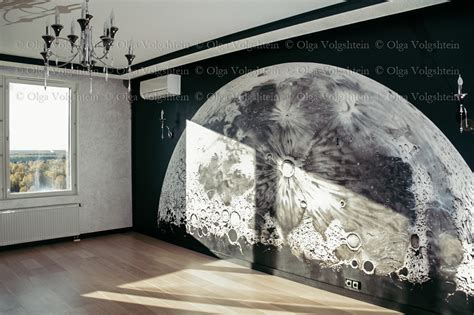 Аэрография на стене «Луна» | volgshtein.com