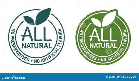 No Preservatives Flavors Sweeteners Square Badge Cartoon Vector