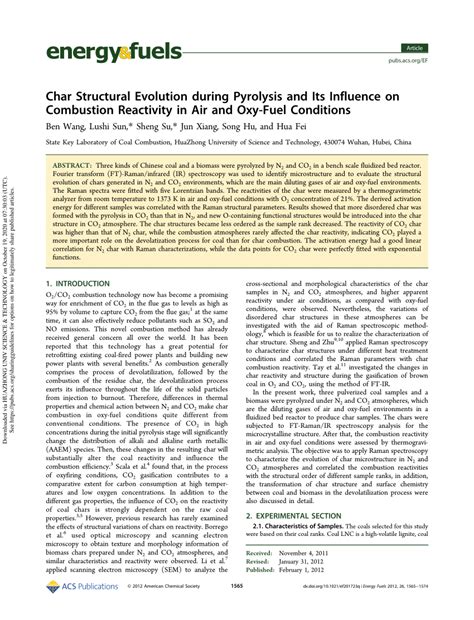 Pdf Char Structural Evolution During Pyrolysis And Its Influence On Combustion Reactivity In