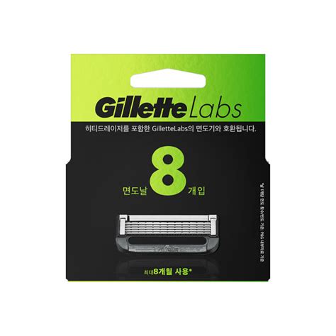 Gillette Labs Mens Razor Blade Refills With Exfoliating Bar Compatible
