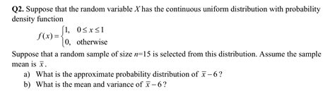 Solved Q2 ﻿suppose That The Random Variable X ﻿has The