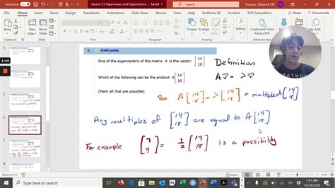 Webassign Lesson 33 Eigenvalues And Eigenvectors Youtube