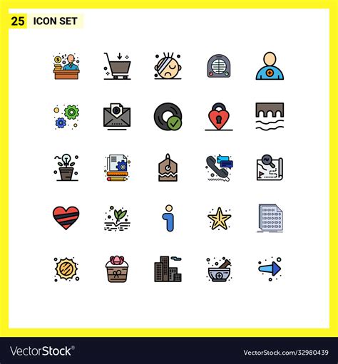 25 Thematic Filled Line Flat Colors And Editable Vector Image