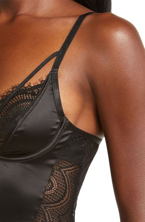 Oh La La Cheri Anastasie Satin And Eyelash Lace Underwire Teddy