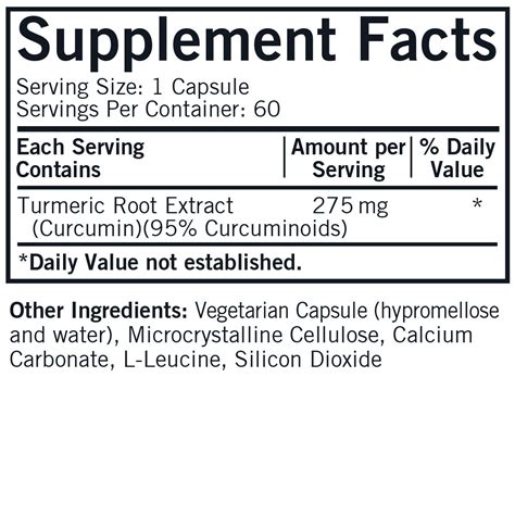 Curcumin Turmeric Root Extract 275 Mg