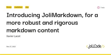 Jolicode On Linkedin Introducing Jolimarkdown For A More Robust And