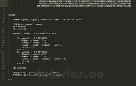 Ciclo Mientras Pseudocodigo Representar Dos Bases Numericas A Base Decimal Tutorias Co