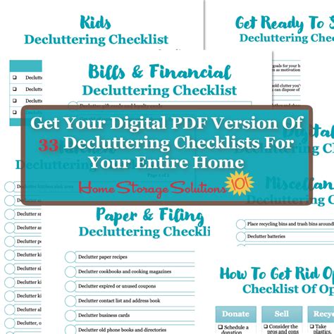 Comprehensive Printable Decluttering Checklist For Your Entire Home {printed And Digital Versions