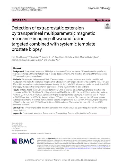 Pdf Detection Of Extraprostatic Extension By Transperineal
