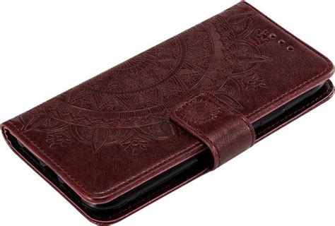 GSMNed Leren Design Telefoonhoes IPhone Pro Max Bruin Luxe IPhone Hoesje Met Bol