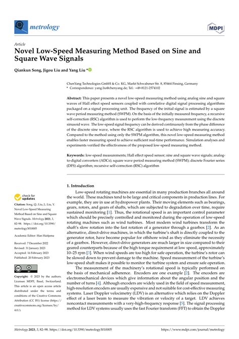 pdf novel low speed measuring method based on sine and square wave