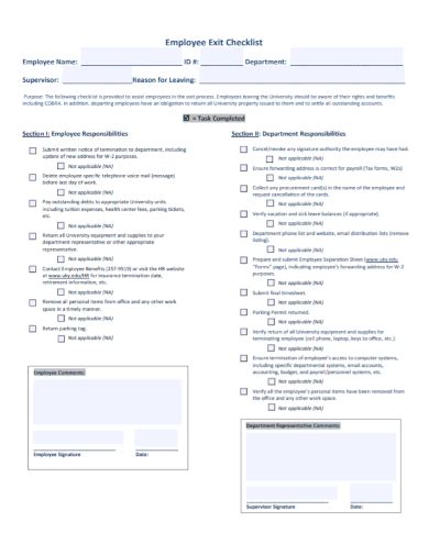 Employee Exit Checklist Form Template Hot Sex Picture