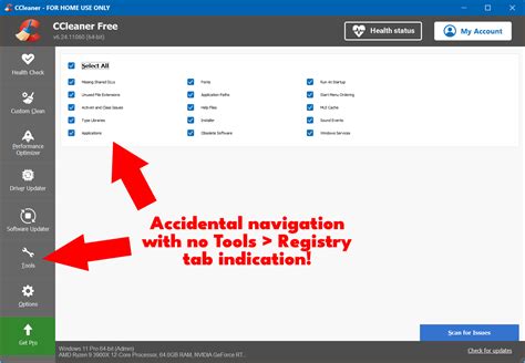 Navigating Ccleaner V624 With Altunderlined Access Keys Is Borked