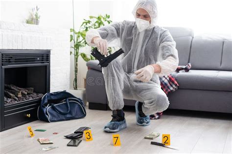 Crime Scene Investigation Collecting Evidence From The Crime Scene