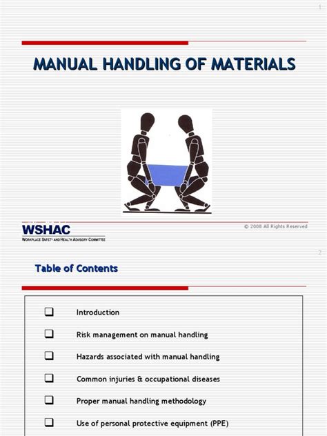 Manual Handling Pdf Personal Protective Equipment Safety