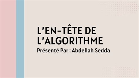 Algorithme Darija Ep 5 Len Tête De Lalgorithme Youtube