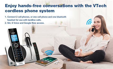 VTech Connect To Cell DS6771 3 DECT 6 0 Cordless Phone Black Silver 6 9 X 4 X 6 6