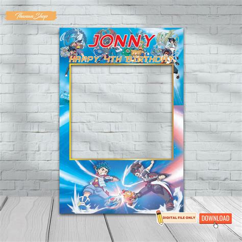 Beyblade Booth Frame Beyblade Birthday Photo Booth Frame Etsy
