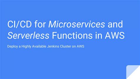 Deploy A Highly Available Jenkins Cluster On Aws Ppt