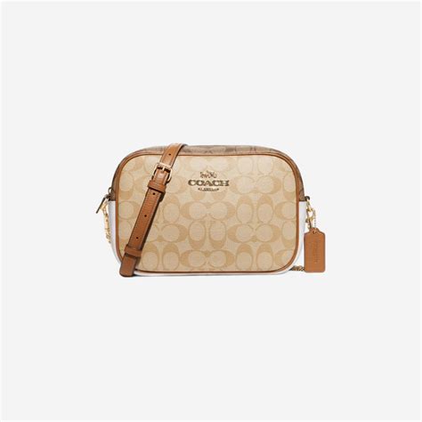 코치 시그니처 캔버스 제이미 카메라백 블록 골드 라이트 카키 초크 멀티 Coach Kream