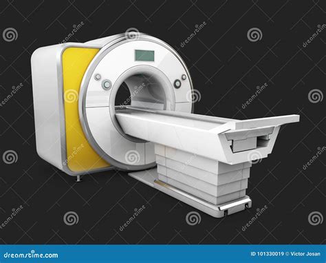 Magnetic Resonance Imaging Machine Isolated On Black Background