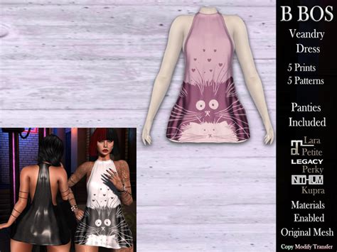 Second Life Marketplace B Bos Veandry Dress Cat Pink Add Me