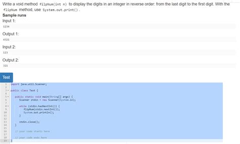 Solved Write A Void Method Filpnumint N To Display The