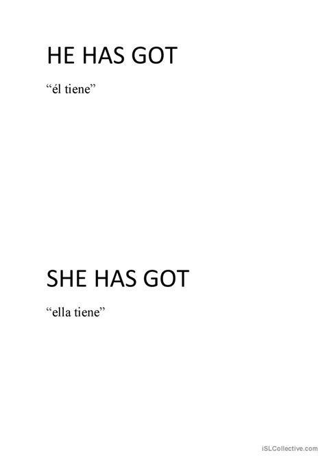 Has Got English Esl Worksheets Pdf Doc