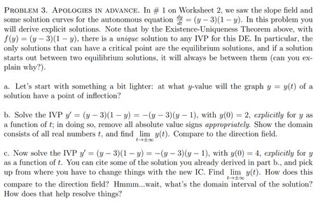 Solved Problem 3 Apologies In Advance In 1 On Worksheet Chegg