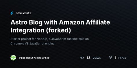 Astro Blog With Amazon Affiliate Integration Forked StackBlitz