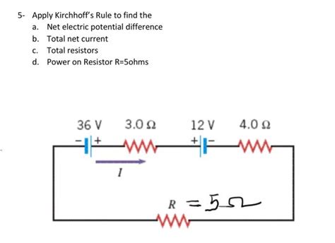 Apply Kirchhoff S Rule To Find The A Net Electric Chegg